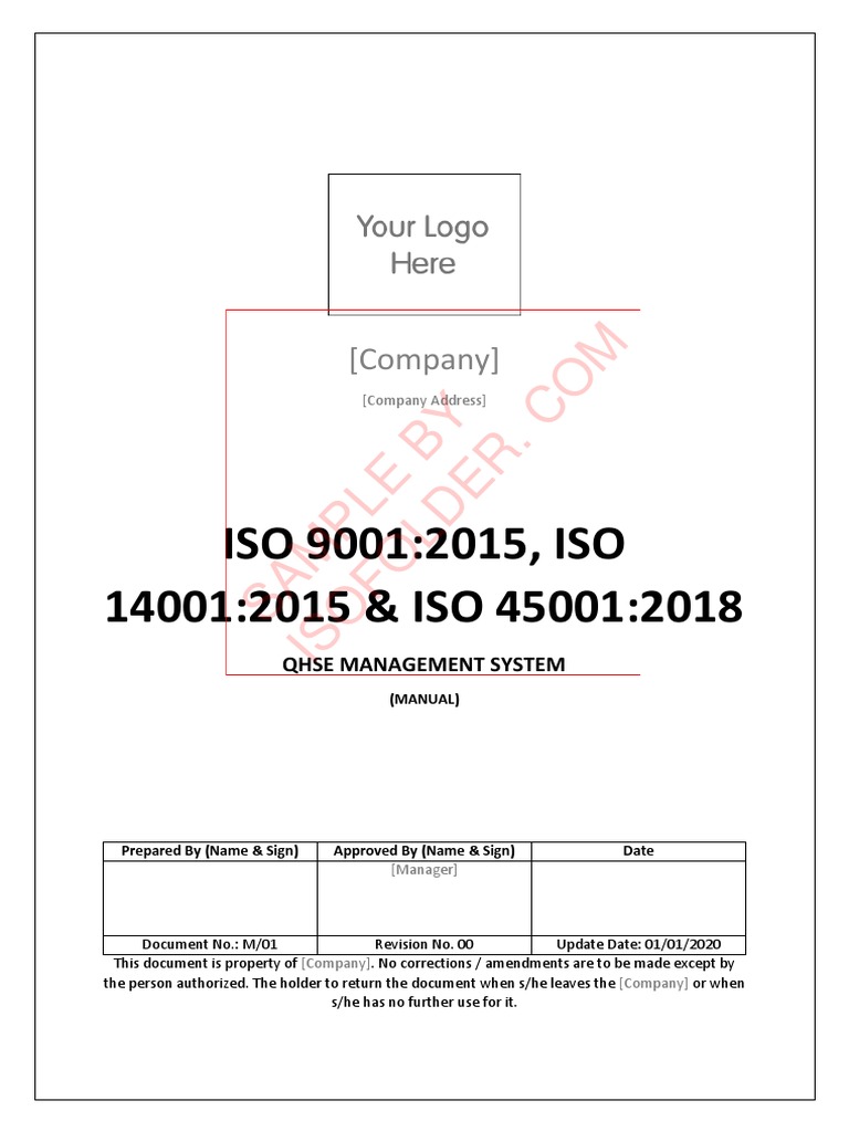 QHSE Sample Kit | PDF | Computer File | Iso 9000