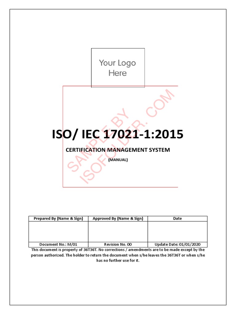 ISO 17021 Sample Kit | PDF | Audit | Business