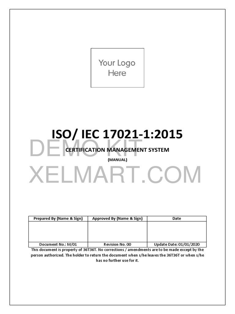 ISO 17021 Demo Kit | PDF | Audit | Specification (Technical Standard)