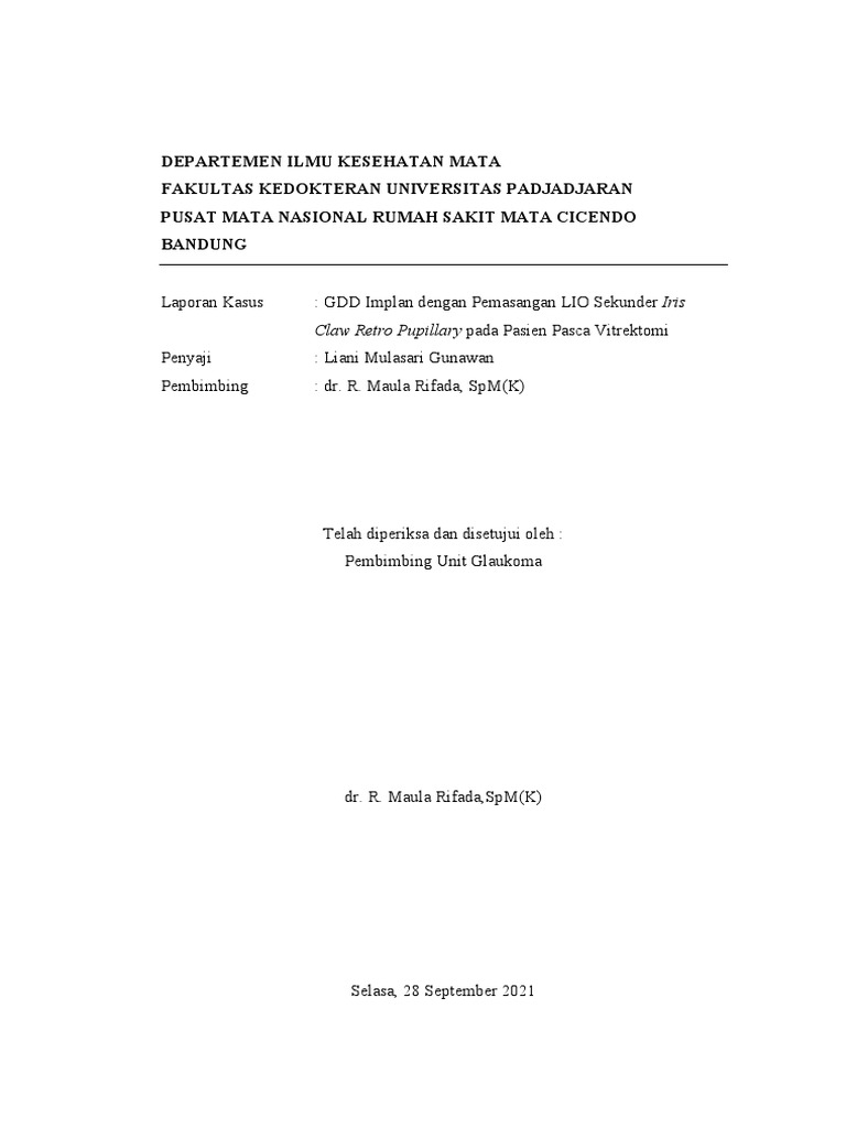 GDD Implant in Vitrectomized Eyes | PDF | Glaucoma | Surgery