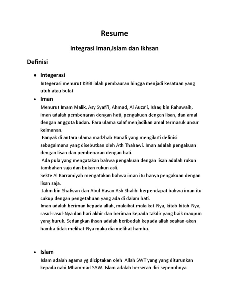 Resume Agama Islam | PDF