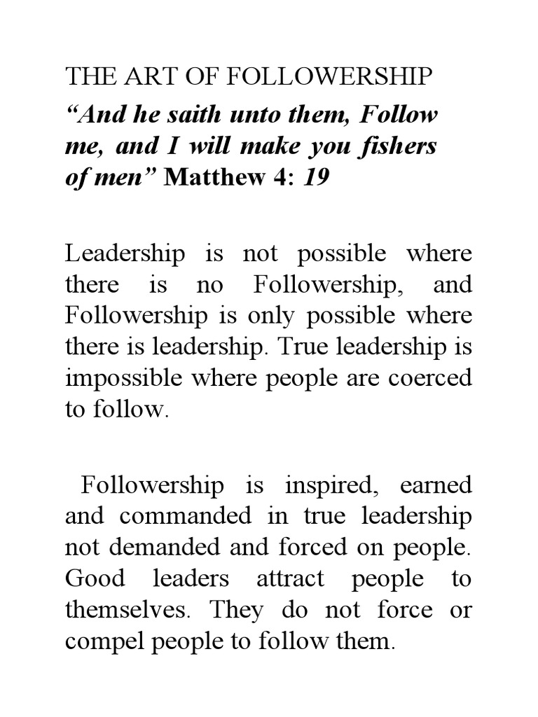The Art of Followership | PDF | Saint Peter | Jesus