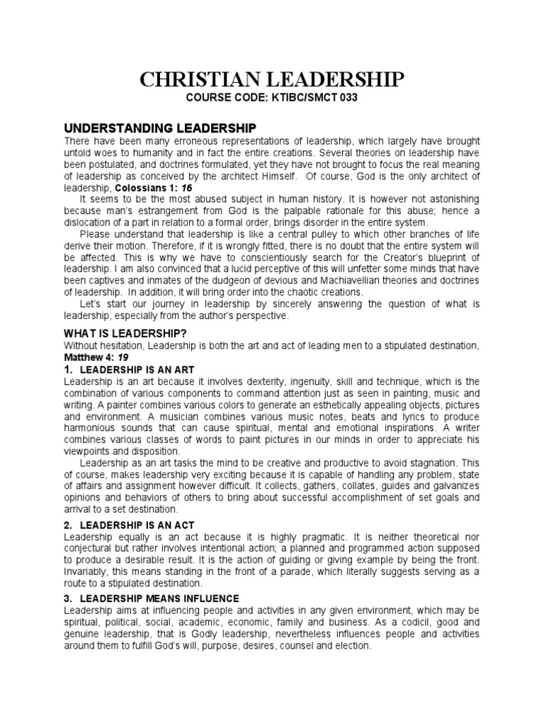 Christian Leadership | PDF | Leadership | Jesus