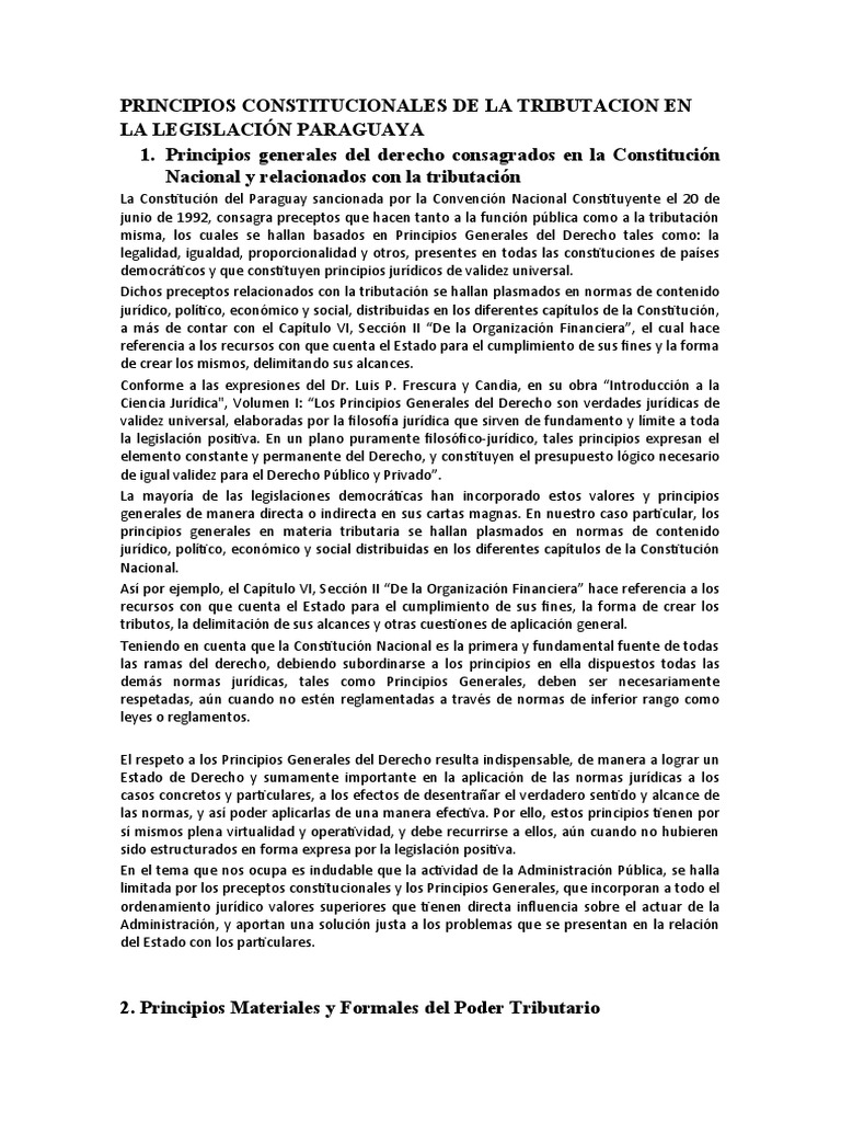 Unidad 4 Principios Constitucionales de La Tributacion | PDF | Ley ...