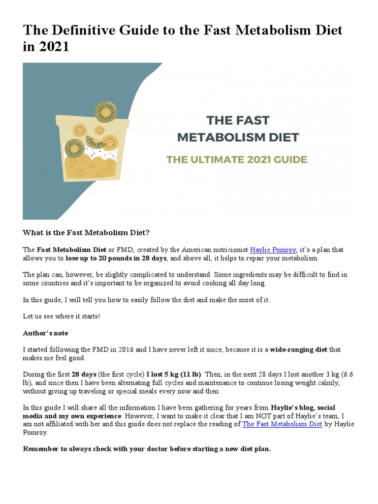 Fast Metabolism Diet: A Complete Guide | PDF | Salad | Dieting