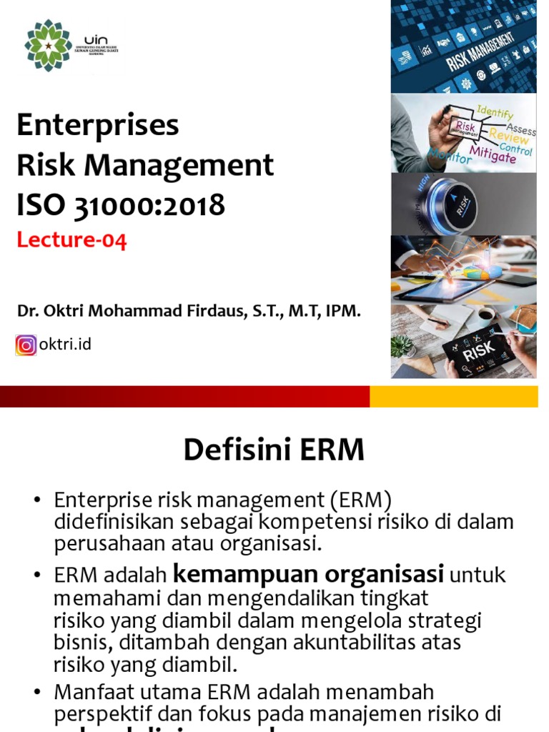 Enterprises Risk Management ISO 31000 | PDF
