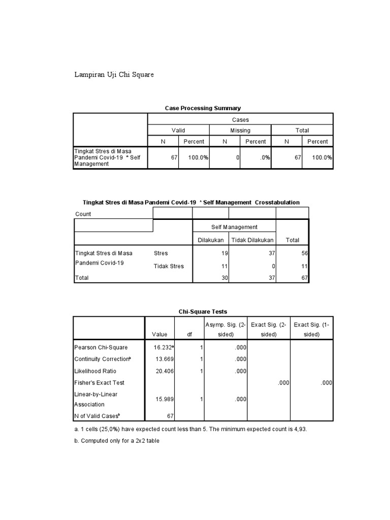 Lampiran Uji Chi Square: Case Processing Summary | PDF