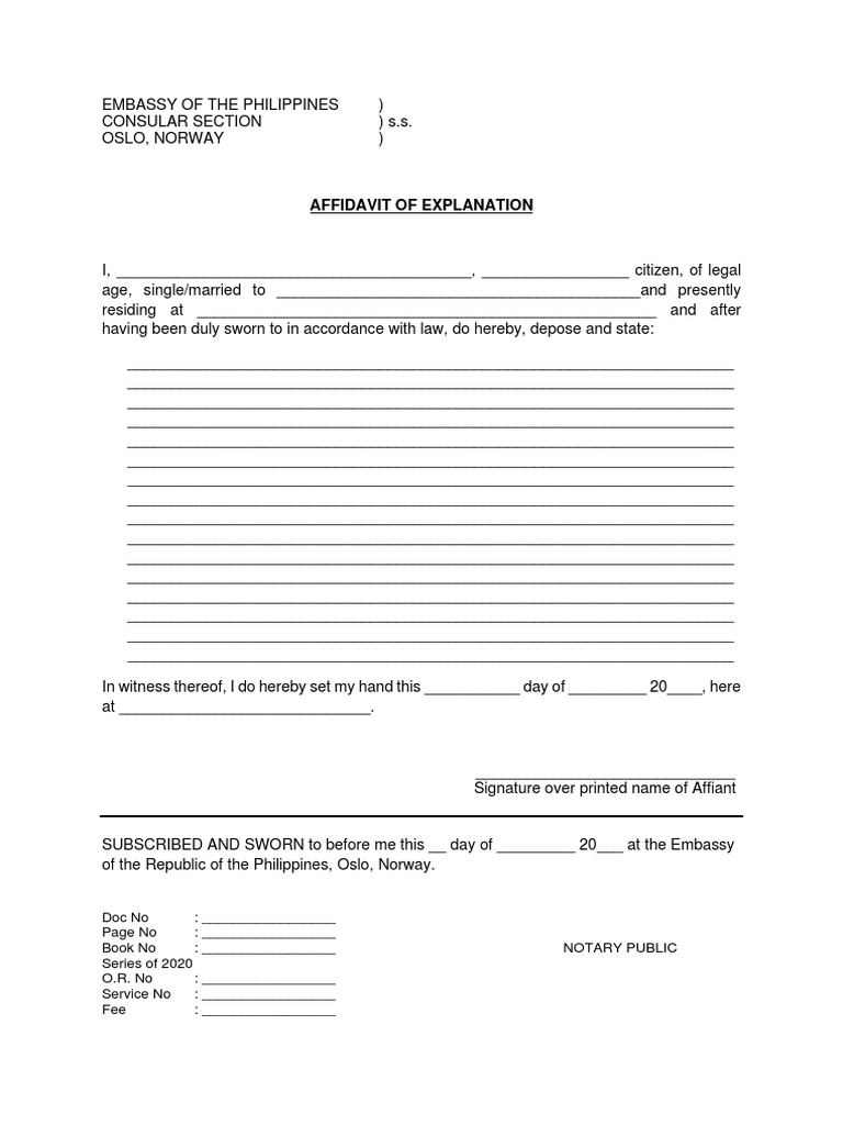 Affidavit of Explanation - 0 | PDF | Law