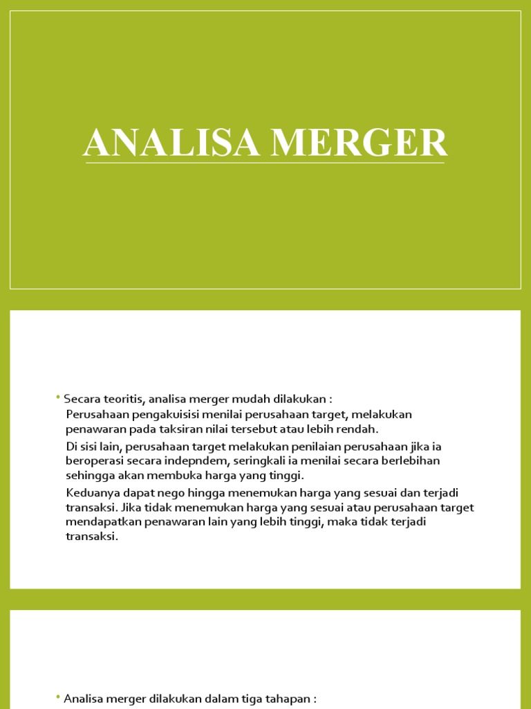 Analisa Merger: Metode dan Strategi Valuasi | PDF | Bisnis ...