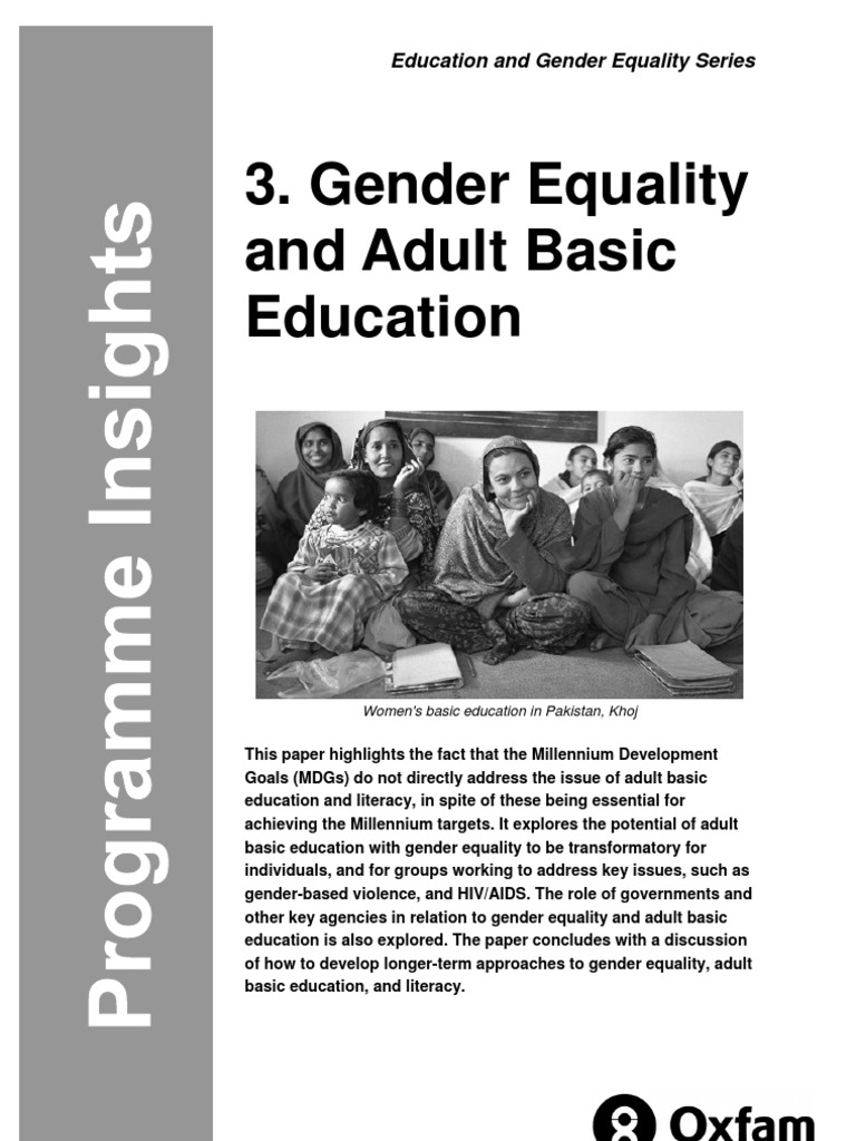 Gender Equality and Adult Basic Education | PDF | Literacy | Adult ...