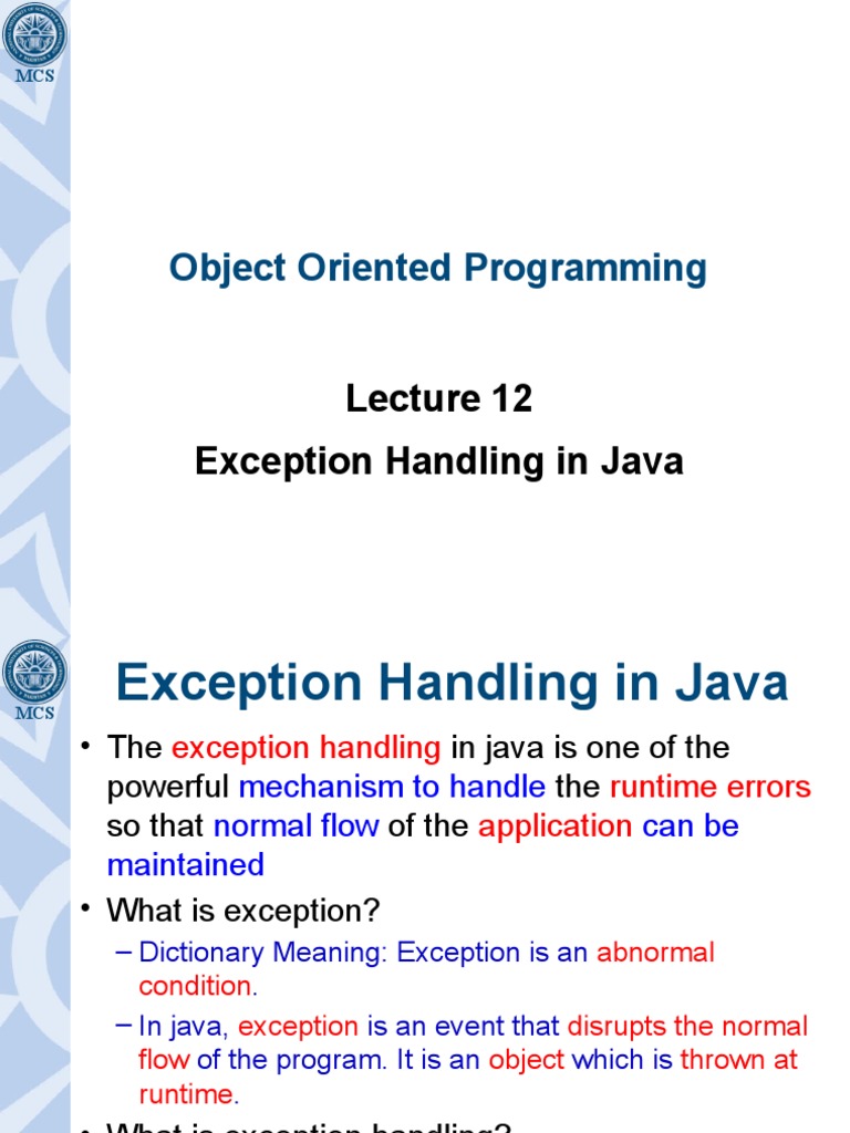 Exception Handling in Java Explained | PDF | Class (Computer ...