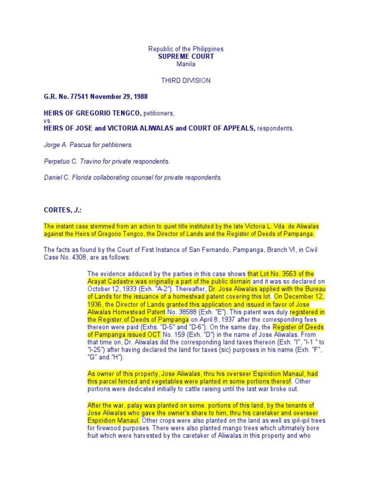 Heirs of Tengco Vs Heirs of Aliwalas | PDF | Appeal | Appellate Court