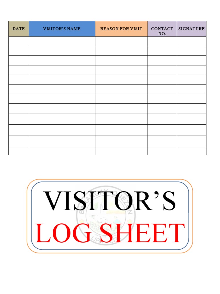 Guest Log Sheet | PDF