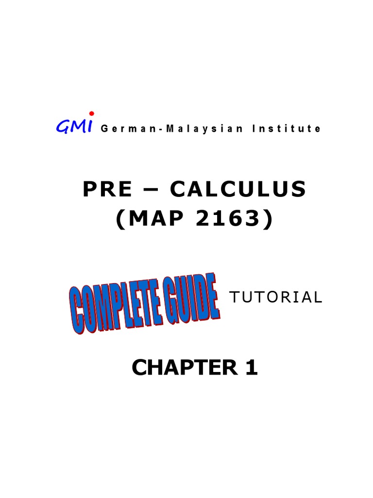 Map 2163 Pre-Calculus Tutorial Chapter1 | PDF | Equations | Quadratic ... Map 2163 Pre-Calculus Tutorial Chapter1 | PDF | Equations | Quadratic ...