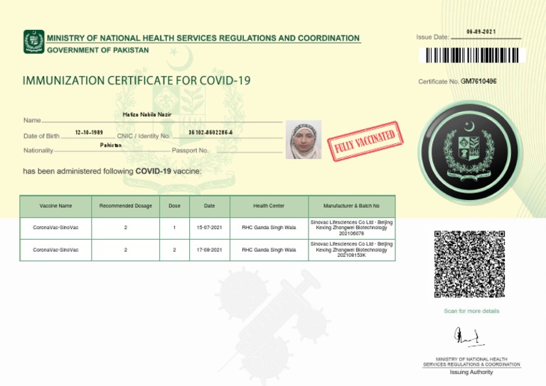 Corona Certificate Editable | PDF