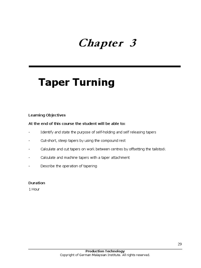Chapter 3 (Taper) | PDF | Metalworking | Manufactured Goods