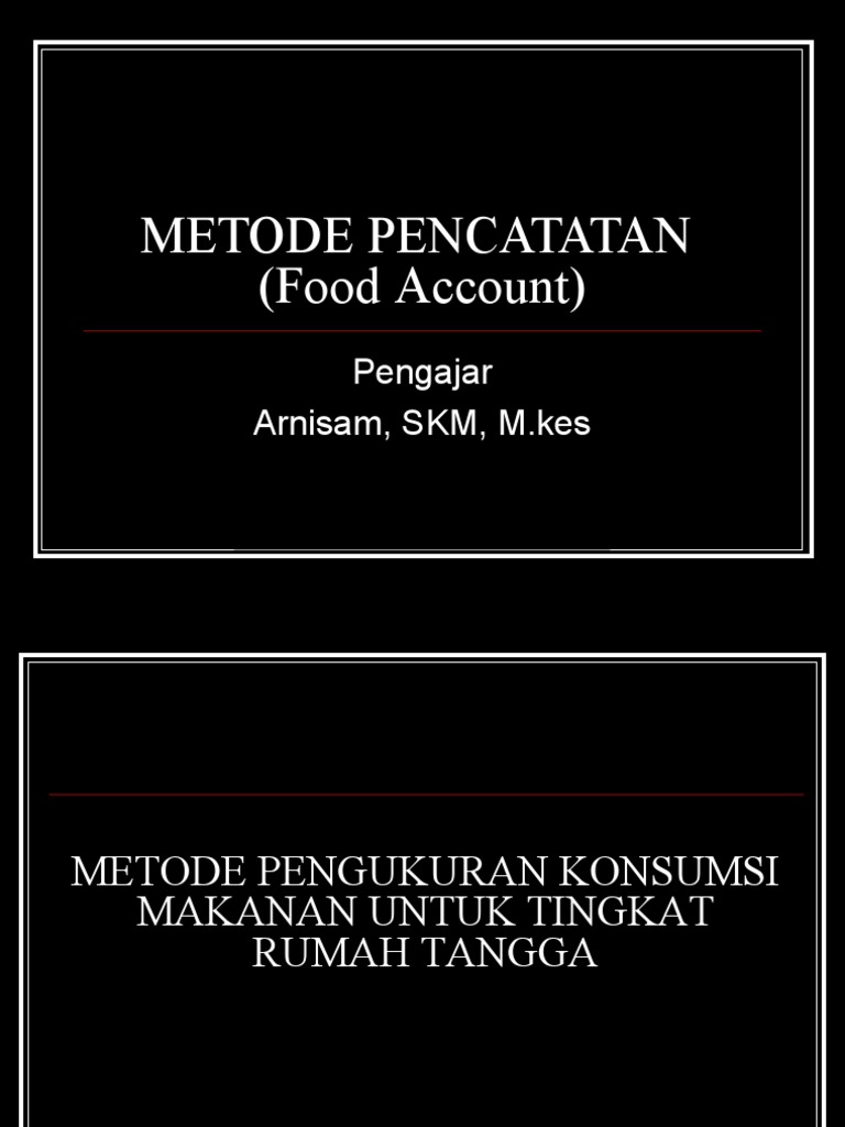 Metode Food Account | PDF