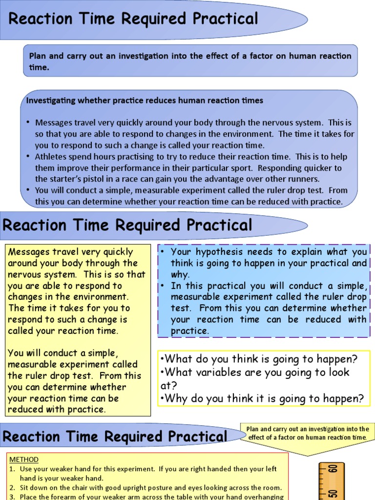 Reaction Time Required Practical | PDF | Mental Chronometry | Experiment
