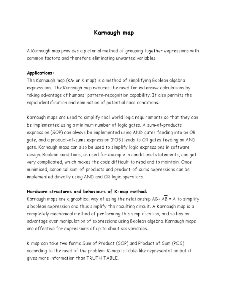 K-Map Method | Download Free PDF | Theoretical Computer Science ...