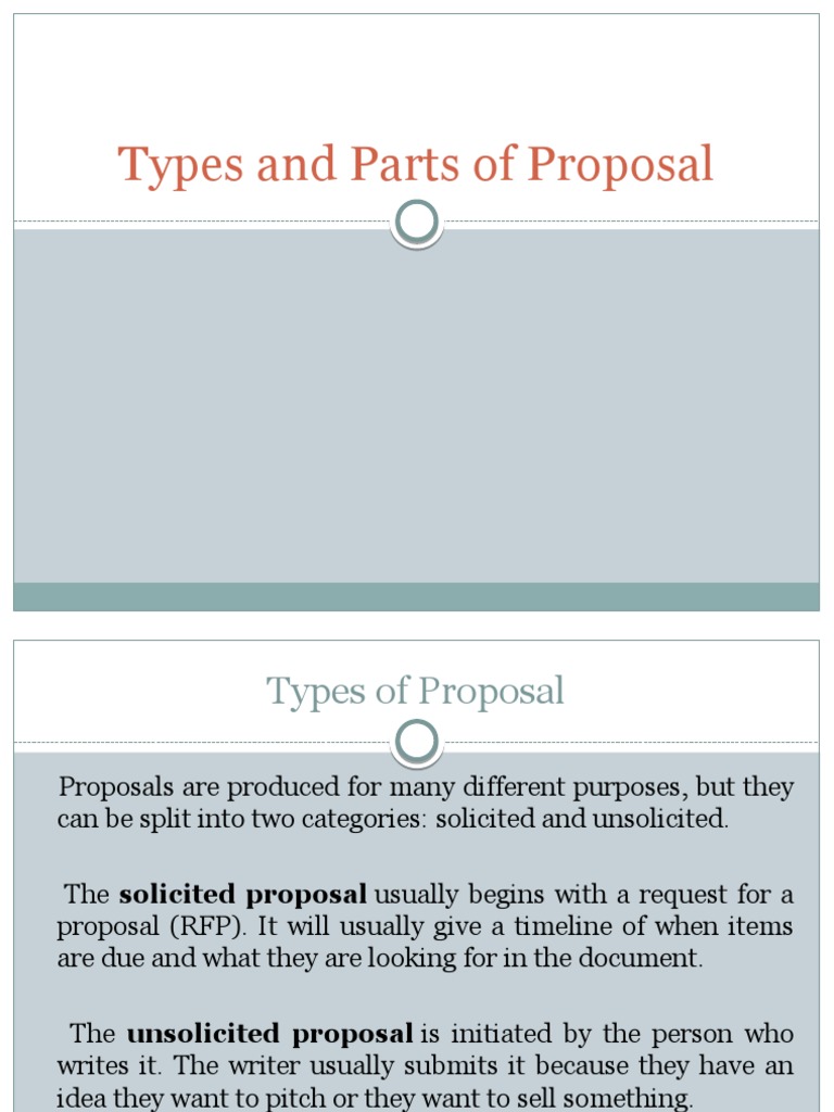 Types and Parts of Proposal | PDF