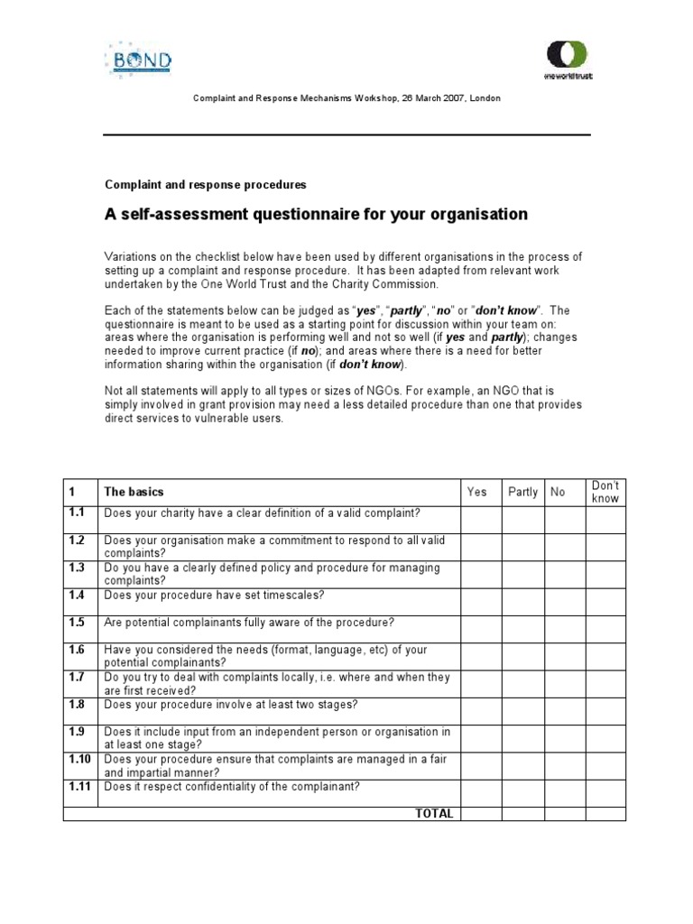NGO Complaint Handling Guide | PDF | Non Governmental Organization ...