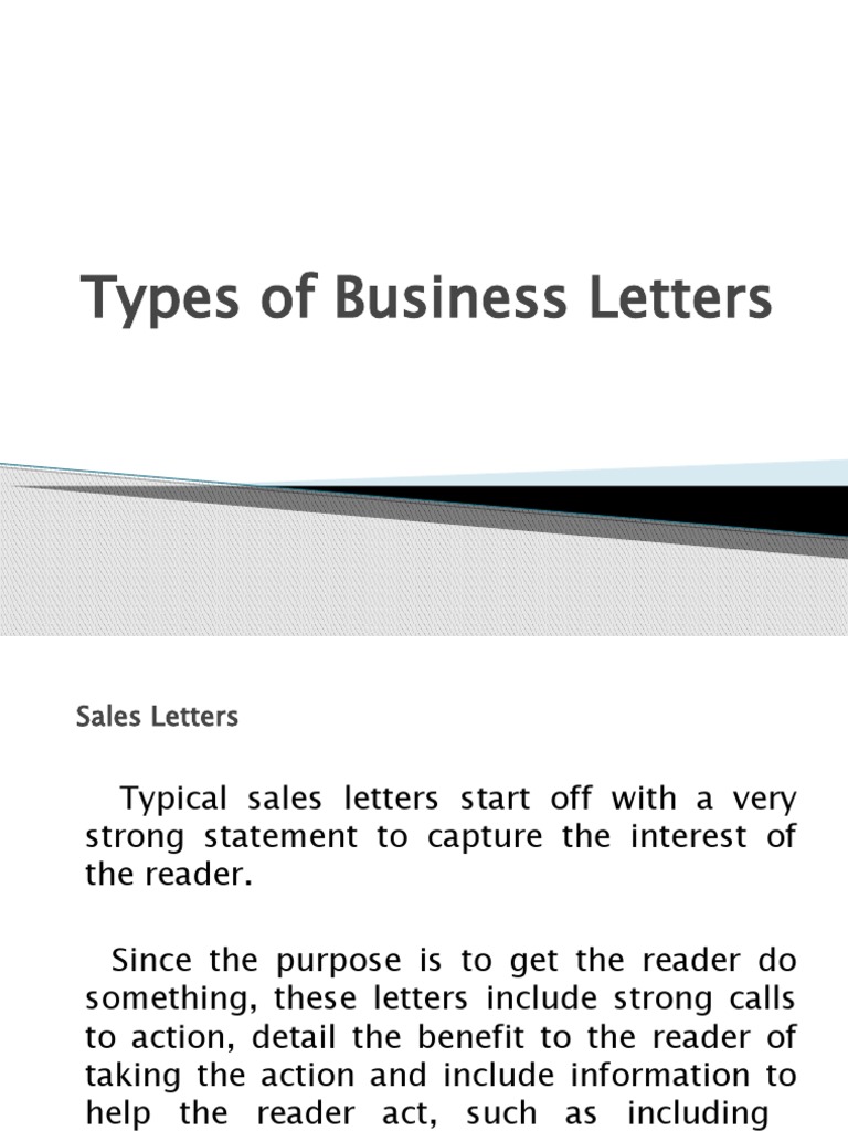 Types Of Business Letters PDF Retail Market Economics 