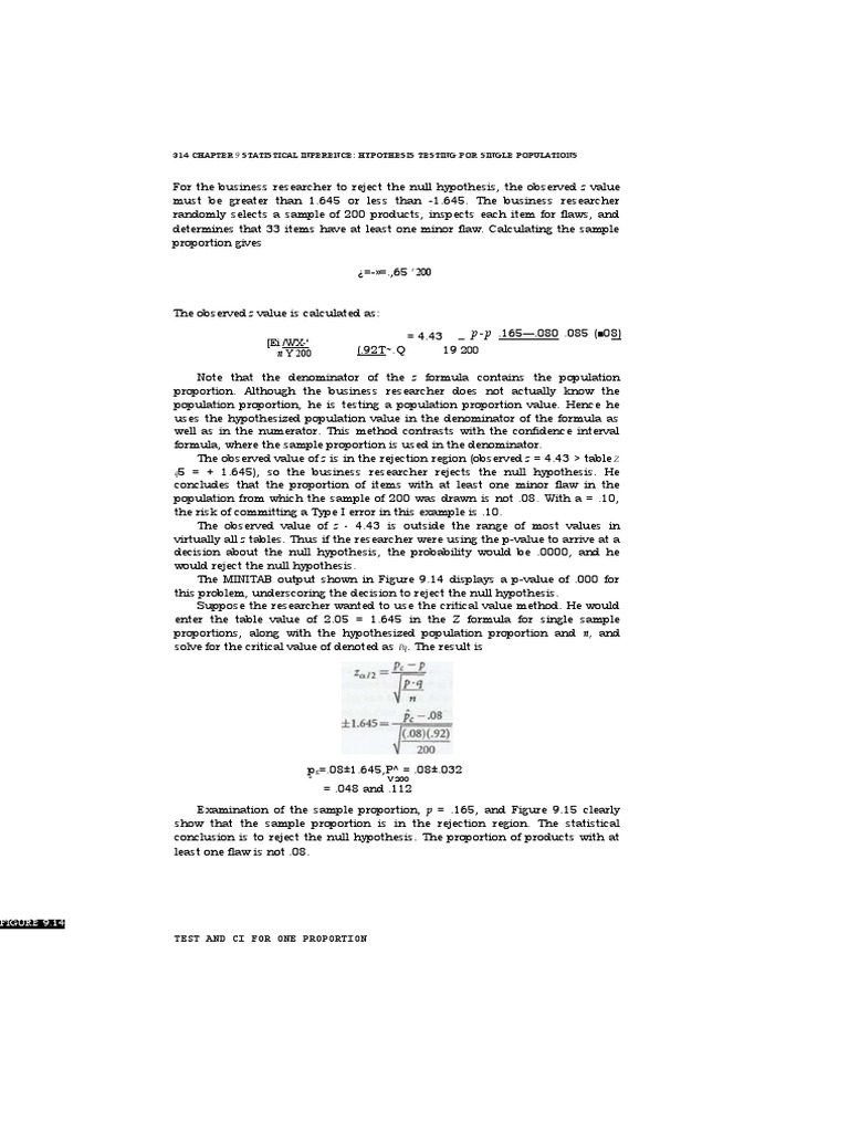 314 Chapter 9 Statistical Inference | PDF | P Value | Hypothesis