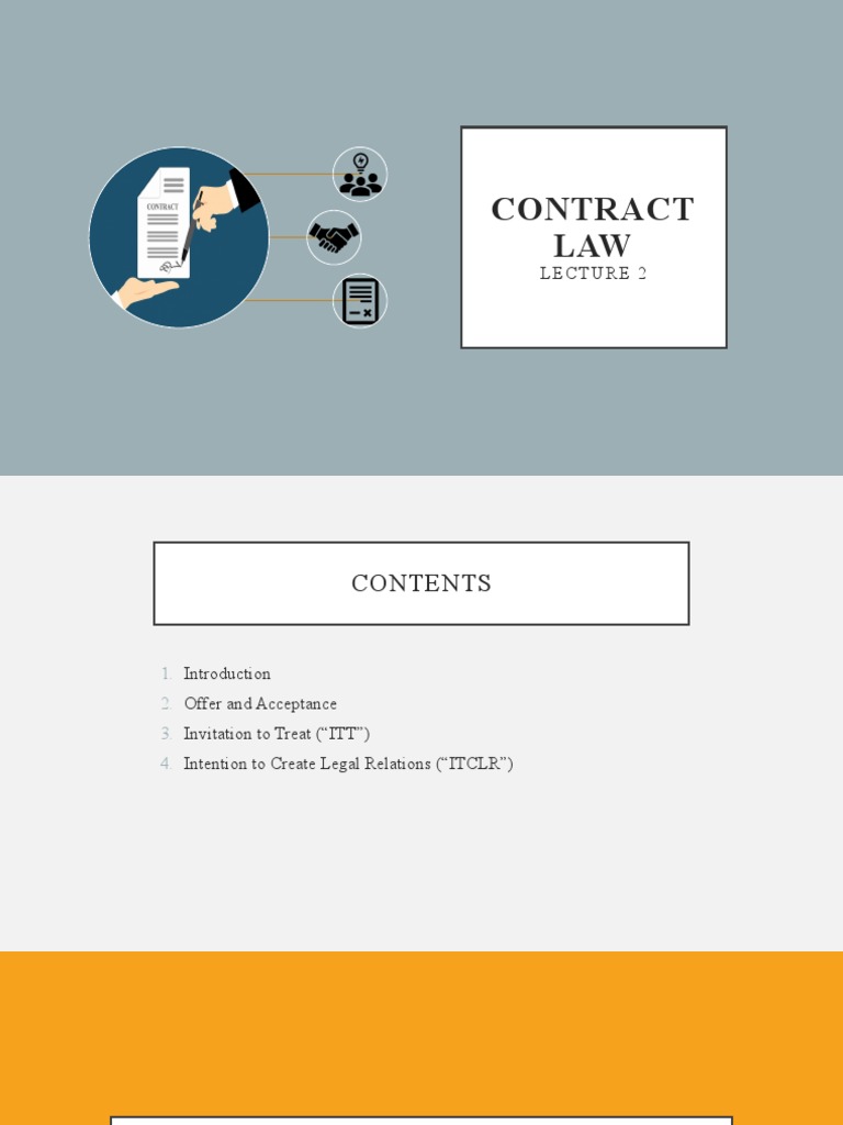 DIL 1103 Contract - Lecture 1 | PDF | Offer And Acceptance | Common Law