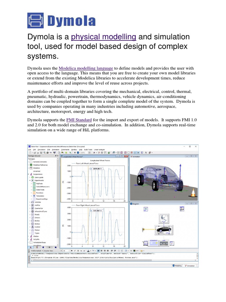Dymola Features | PDF | Computing | Systems Engineering