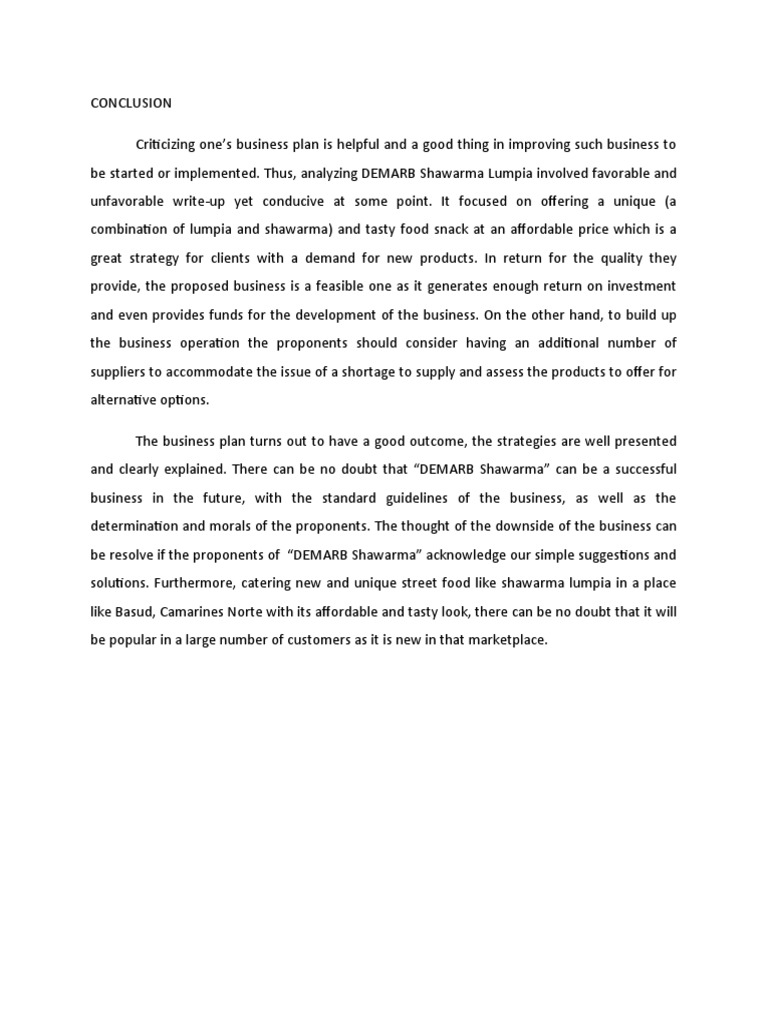 CONCLUSION in Critique Paper | PDF