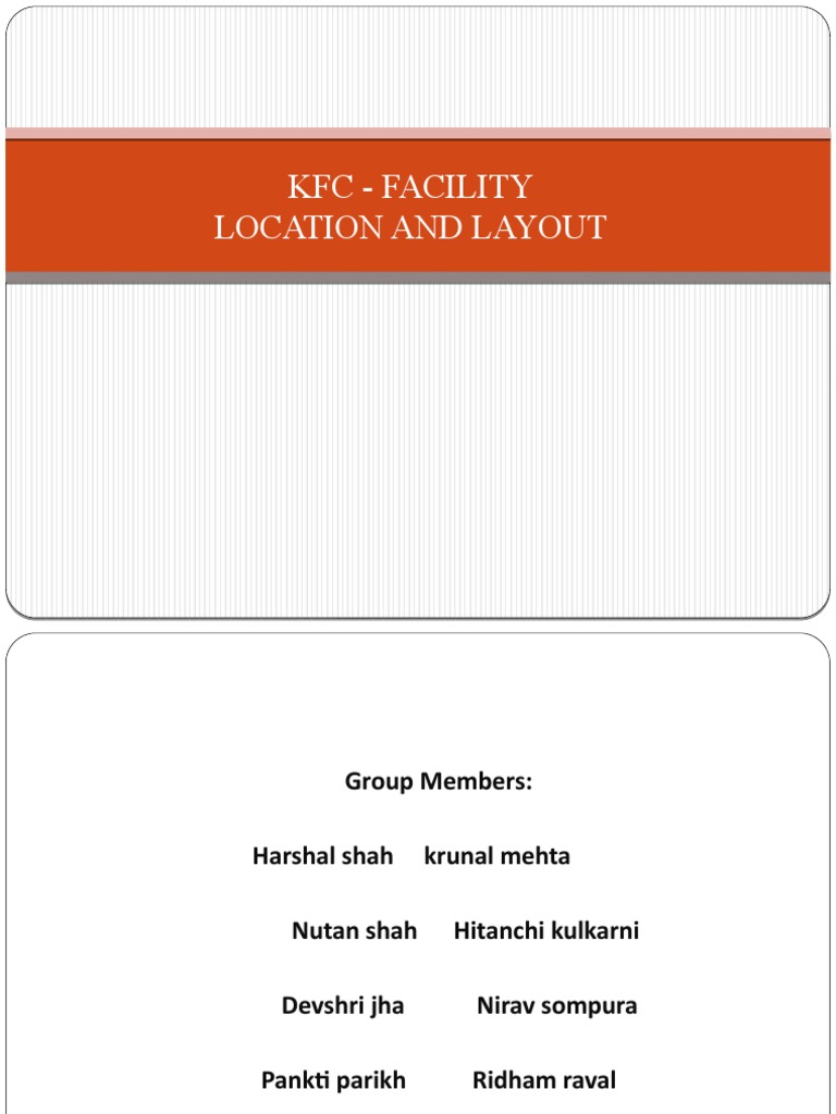 KFC Facility Location and Layout Analysis | PDF | Labour Economics ...