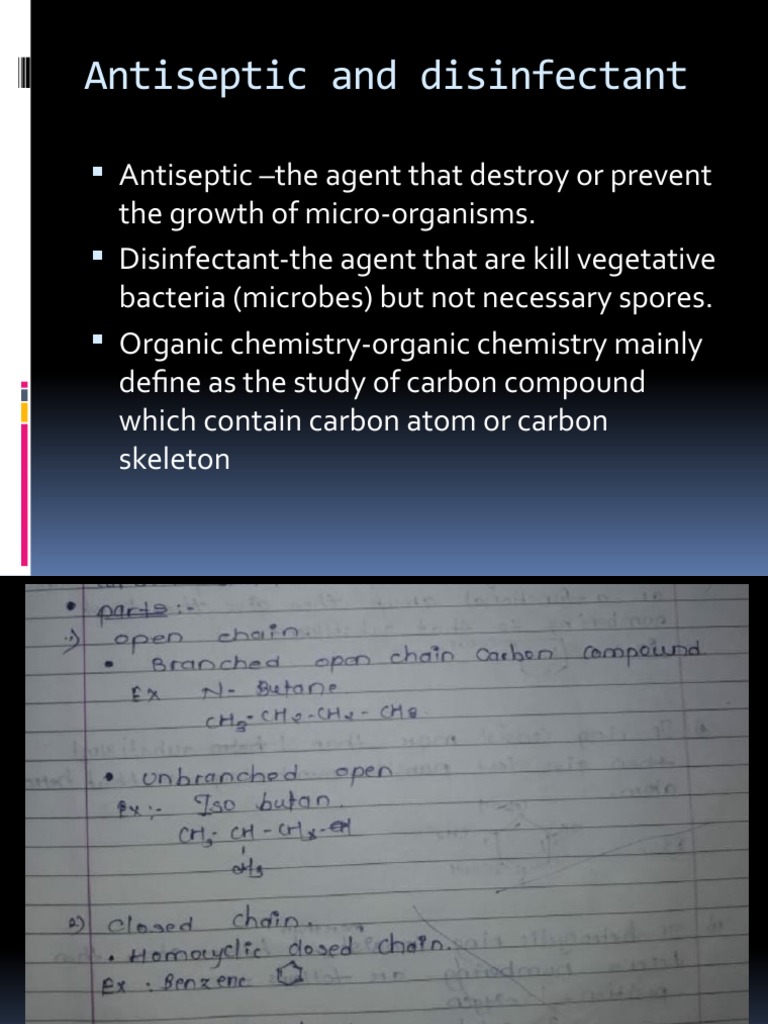Antiseptic and Disinfectant PPT PC | PDF