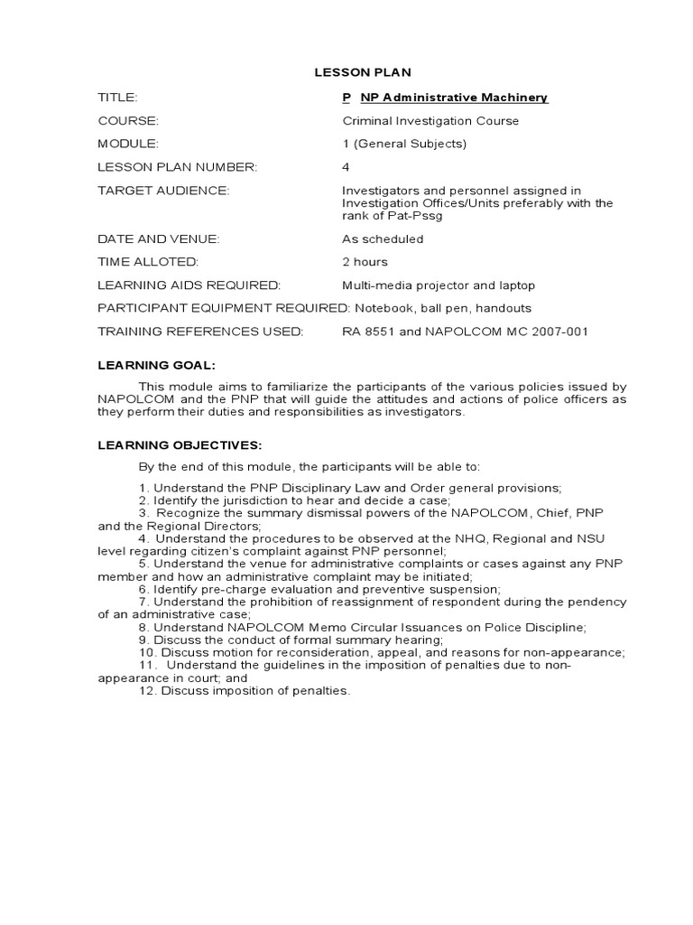 PNP Administrative Machinery | PDF | Complaint | Subpoena