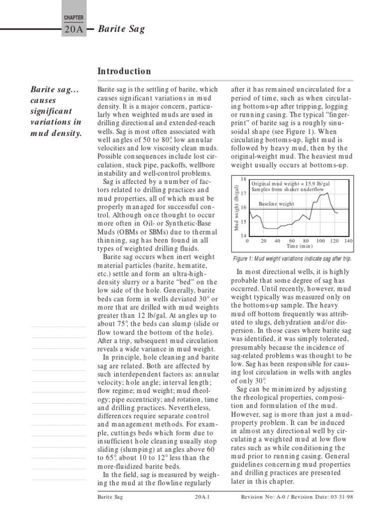 Drilling Mud Barite Sag Guide | PDF | Fluid Dynamics | Rheology