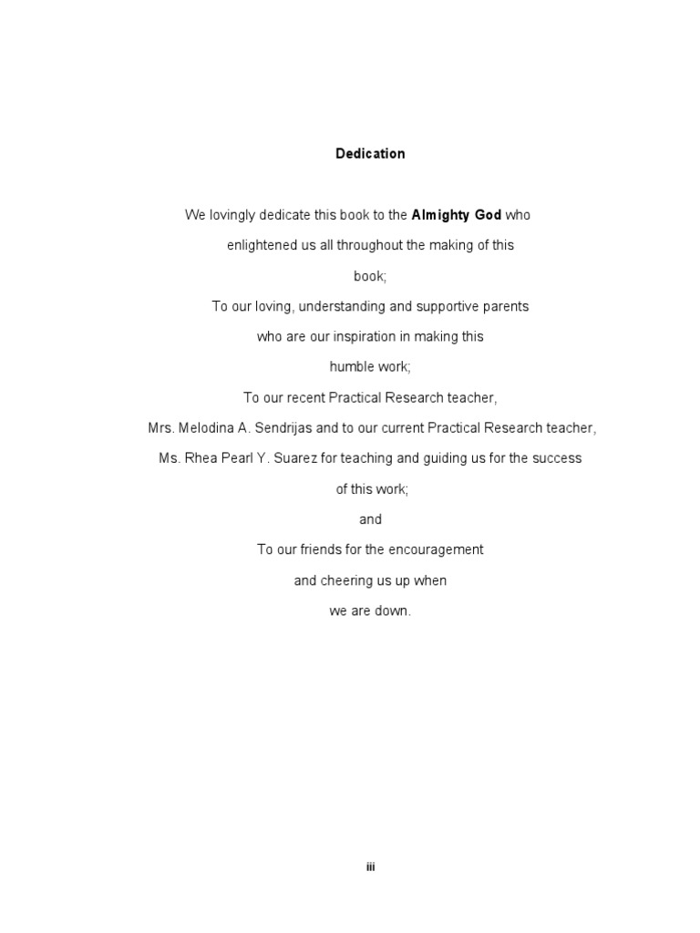 Dedication, Acknowledgement, Abstract | PDF