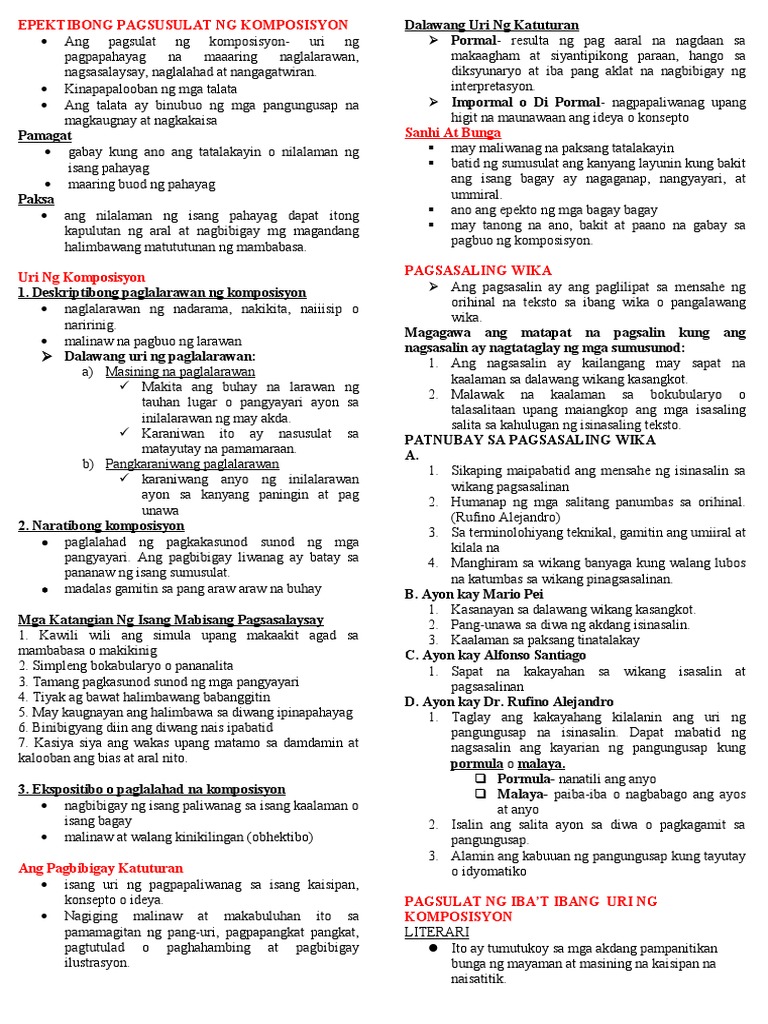 Reviewer Sa Masining Finals | PDF