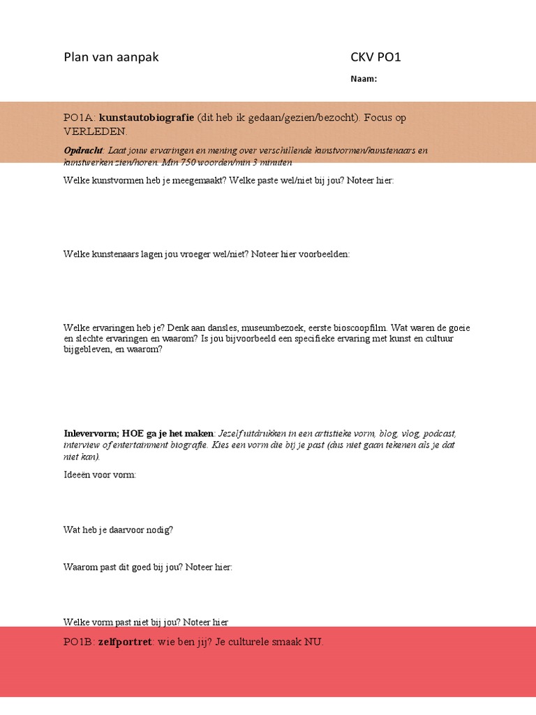 CKV Po1 Plan Van Aanpak | PDF