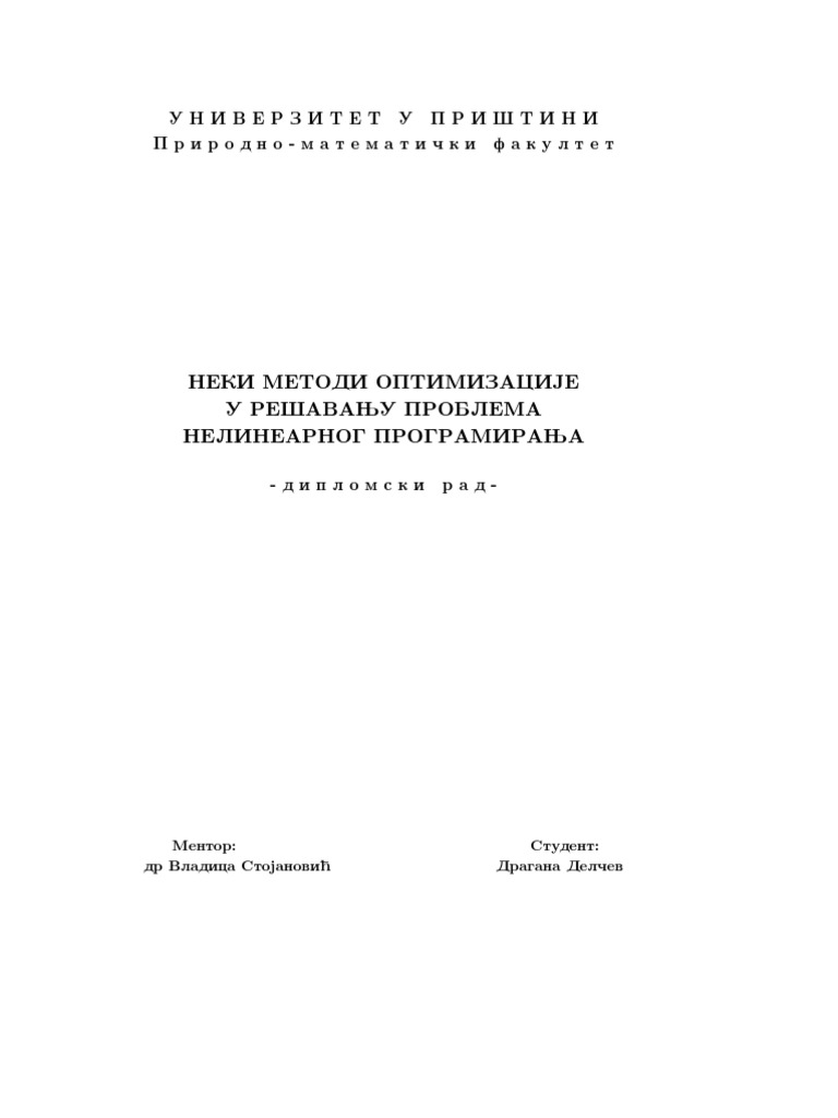 Nelinearno Programiranje CYR | PDF