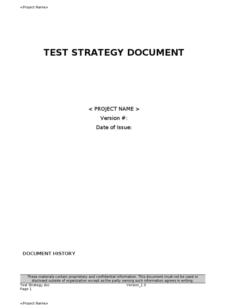 Test Strategy Document: Version #: Date of Issue | PDF | Software ...