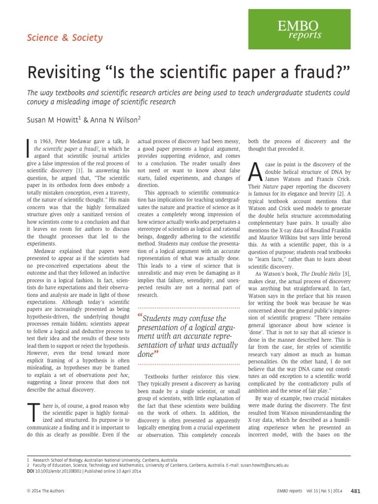 Revisiting "Is The Scientific Paper A Fraud?" | PDF | Science ...
