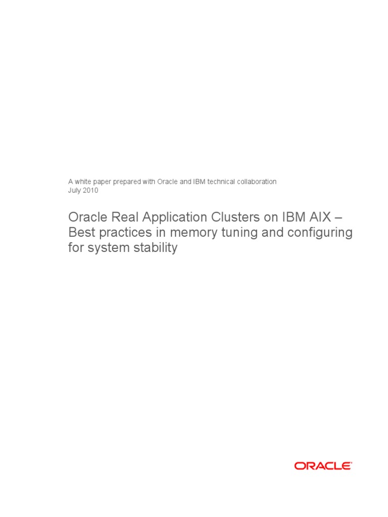 Oracle Real Application Clusters On Ibm Aix Best Practices In Memory