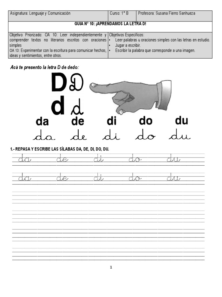 Aprendiendo la letra D a través de actividades lúdicas | PDF