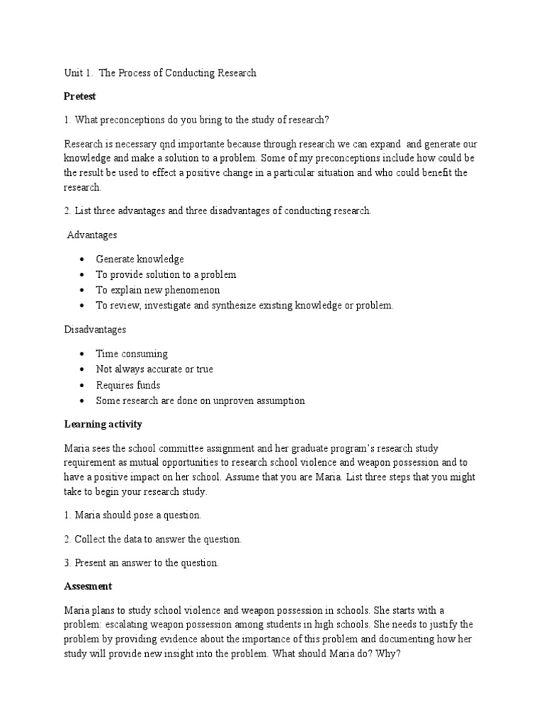 Unit 1. The Process of Conducting Research | PDF | Career & Growth