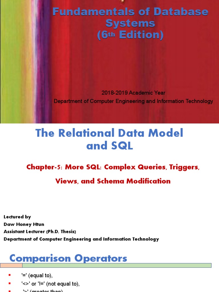 Chapter 5 (Advanced SQL) | PDF | Table (Database) | Information Retrieval