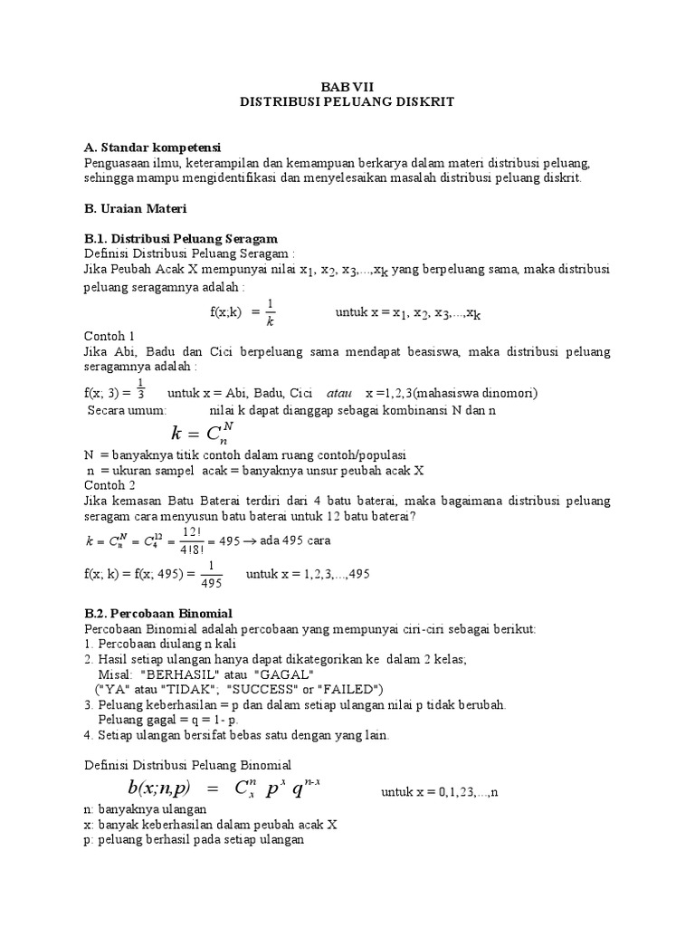 7.distribusi Peluang Diskrit | PDF