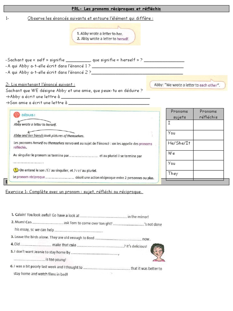 Pronoms Réfléchis et Réciproques | PDF