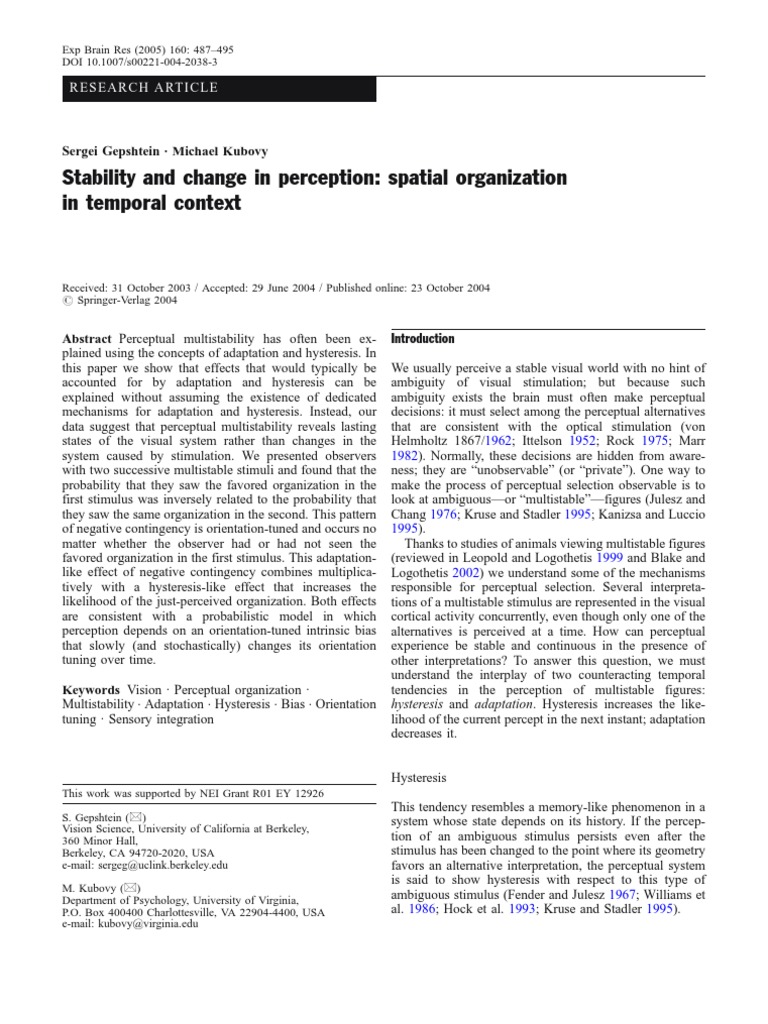Perceptual Multistability and Bias | PDF | Perception | Experiment