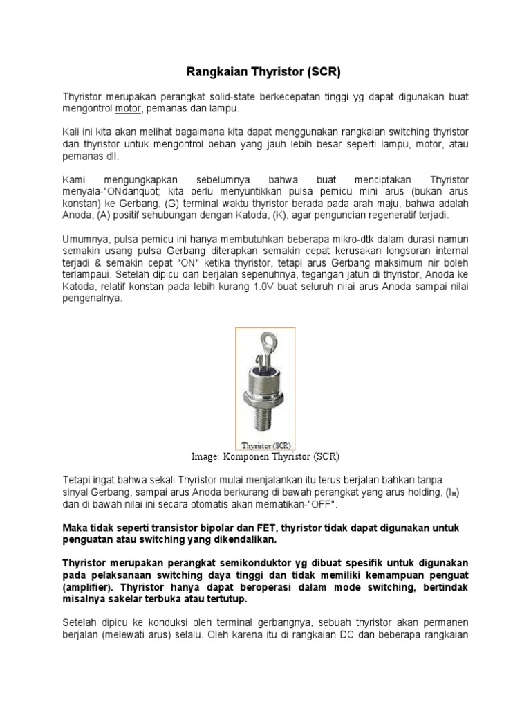 Rangkaian Thyristor | PDF
