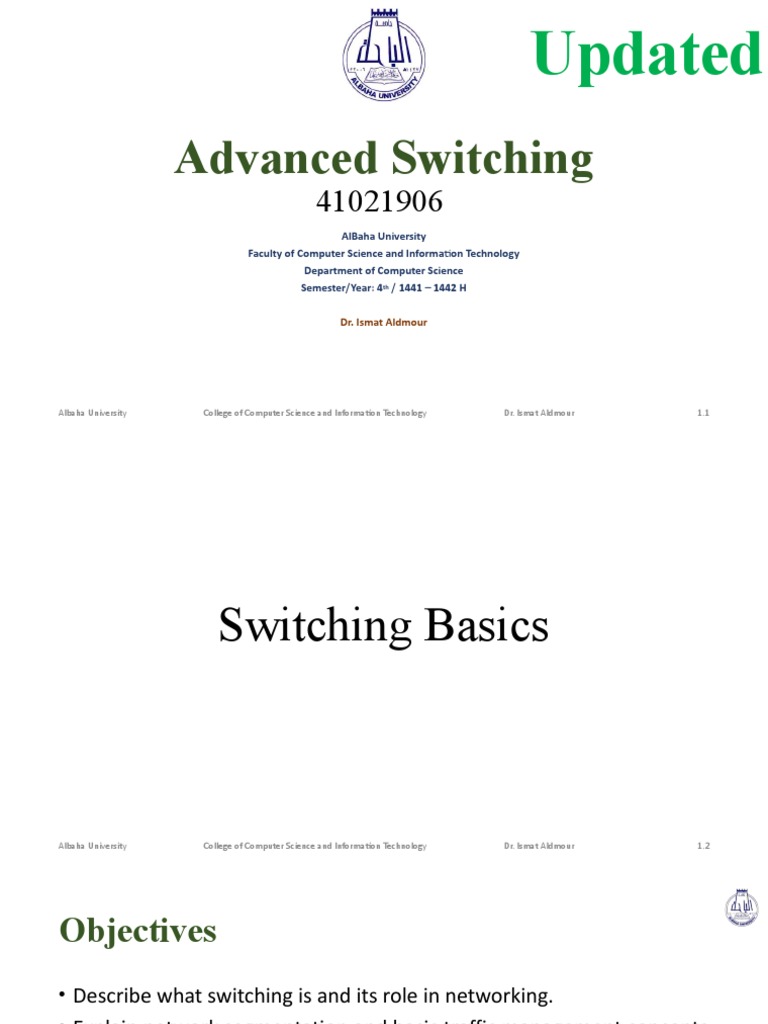 Lecture 02-03 Switching Basics - UPDATES | PDF | Network Switch ...
