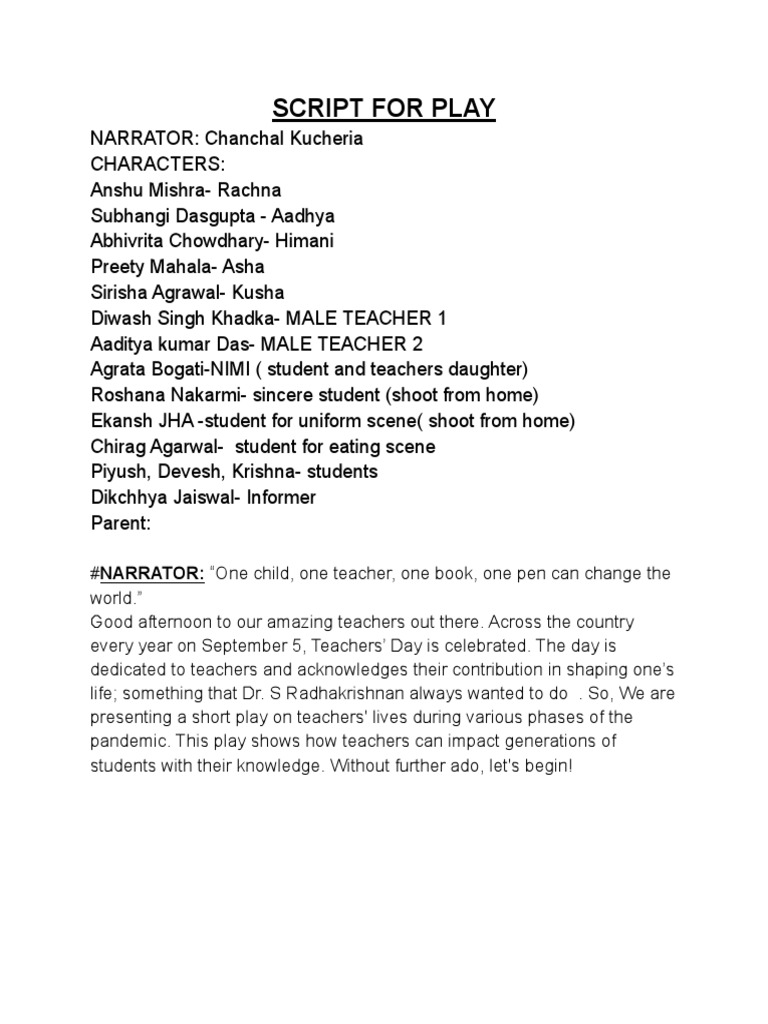 Script For Play | PDF